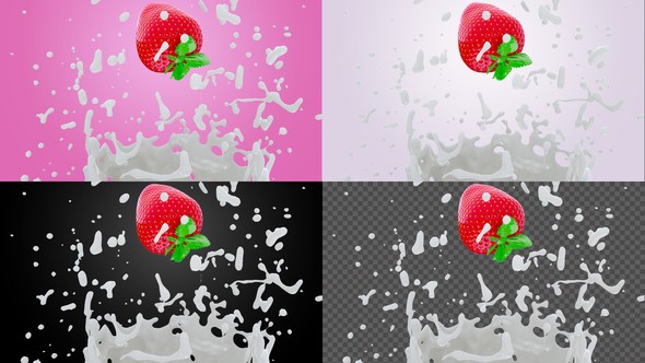 Strawberry Milk Explosion, Motion Graphics | VideoHive