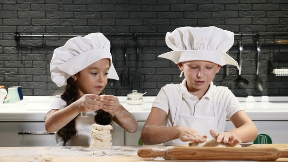 Children Have Fun While Cooking Together, Stock Footage | VideoHive
