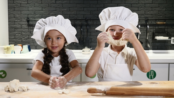 Children Have Fun While Cooking Together, Stock Footage | VideoHive