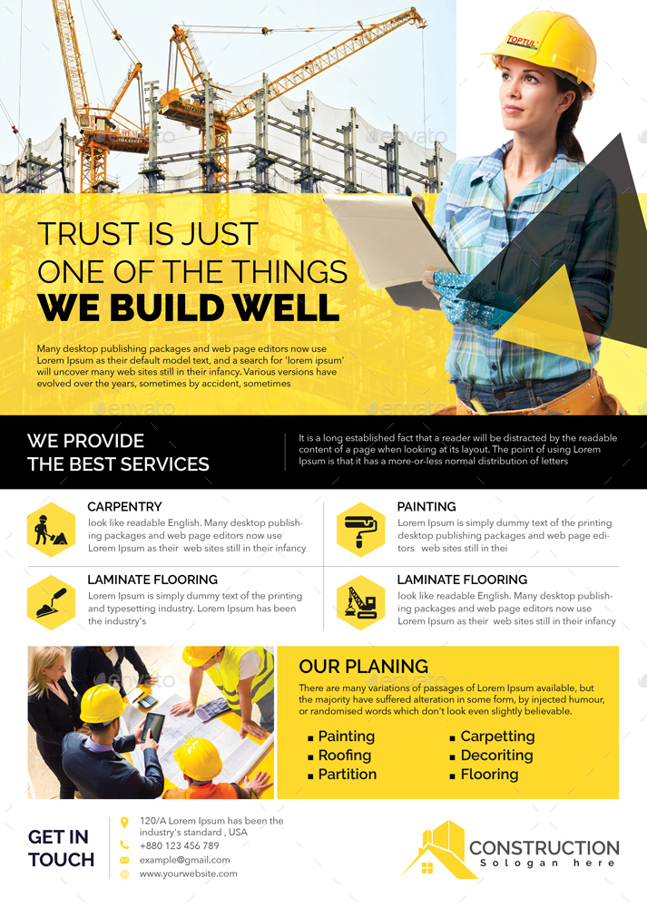 Construction Flyers Bundle, Print Templates | GraphicRiver