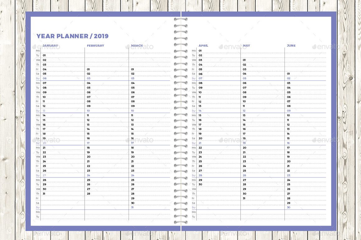 Weekly Planner 2019, Print Templates | GraphicRiver