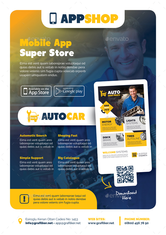 Mobile App Flyer Bundle Templates, Print Templates | GraphicRiver