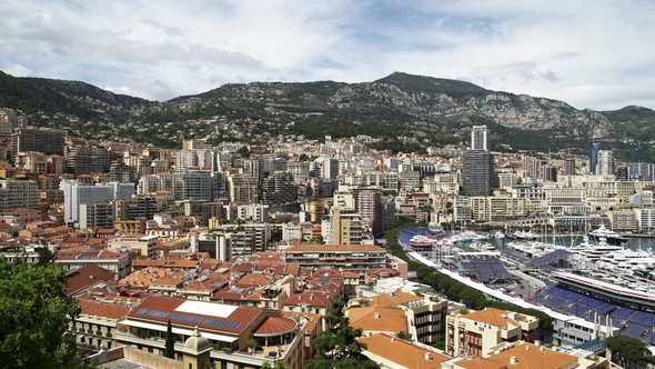 Panoramic View of Monaco Monte Carlo in Spring of 2018, Luxury ...