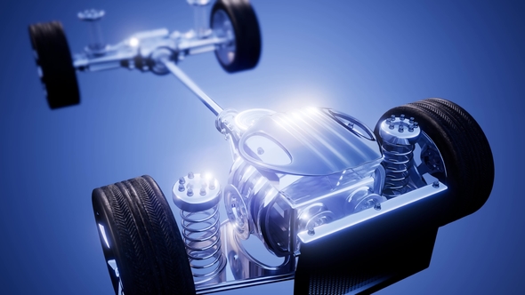 Car Chassis with Engine, Motion Graphics | VideoHive