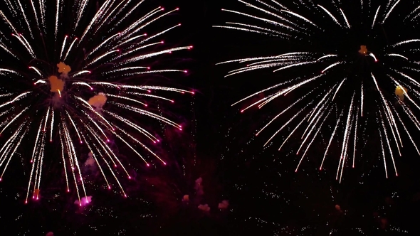 Colorful Fireworks Exploding in the Night Sky, Stock Footage | VideoHive
