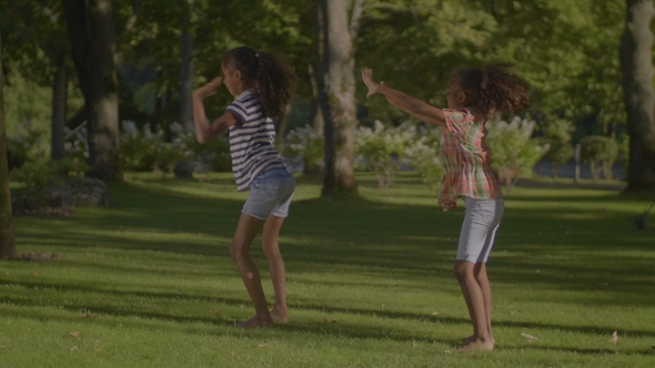 Joyful Cool Little Girls Performing Dance Moves, Stock Footage | VideoHive