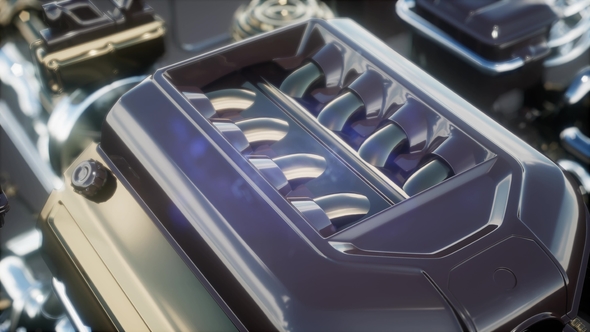Detailed Car Engine and Other Parts, Motion Graphics | VideoHive