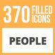 370 People Filled Round Icons, Icons | GraphicRiver
