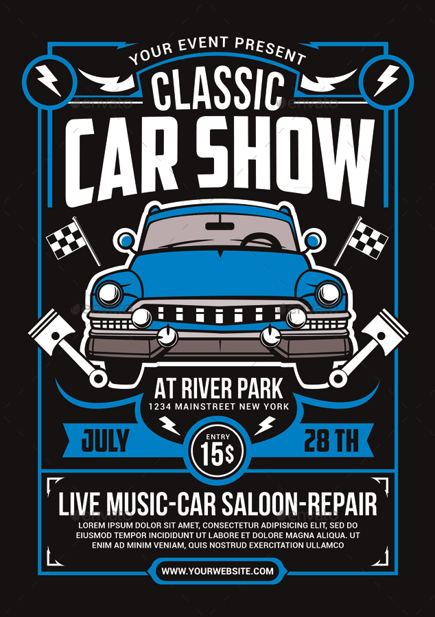 Classic Car Show Event, Print Templates | GraphicRiver