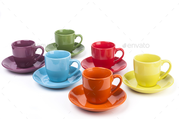 Colored Coffee Mugs Stock Photo by orcearo | PhotoDune