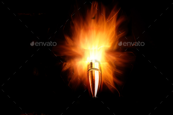 Bullet on Fire Stock Photo by orcearo | PhotoDune