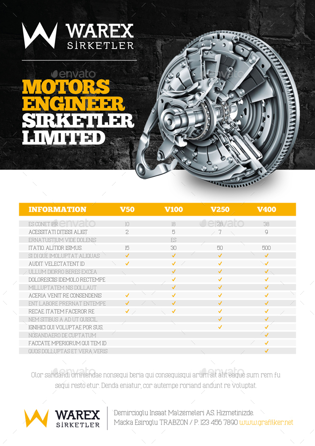 Technical Data Flyer Bundle Templates, Print Templates | GraphicRiver