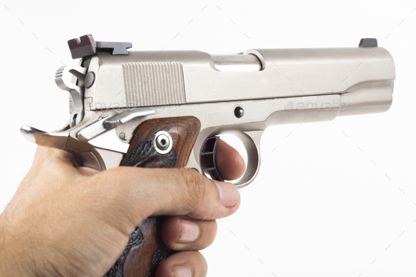 Silver Gun Stock Photo by orcearo | PhotoDune