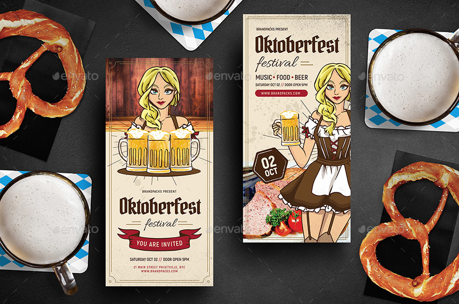 Oktoberfest DL Rack Card Template, Print Templates | GraphicRiver