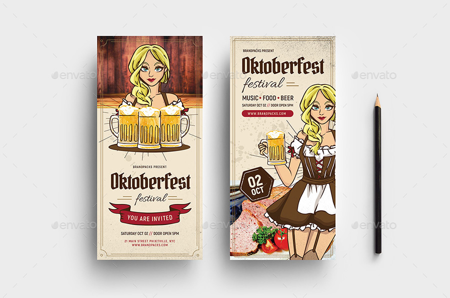 Oktoberfest DL Rack Card Template, Print Templates | GraphicRiver