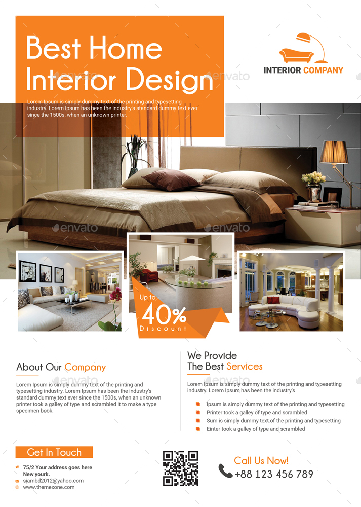 Interior Design Flyers Bundle, Print Templates | GraphicRiver