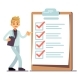 Man at Giant Schedule Checklist with Tick, Vectors | GraphicRiver