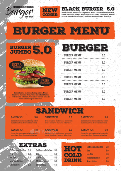 Burger Menu, Print Templates | GraphicRiver