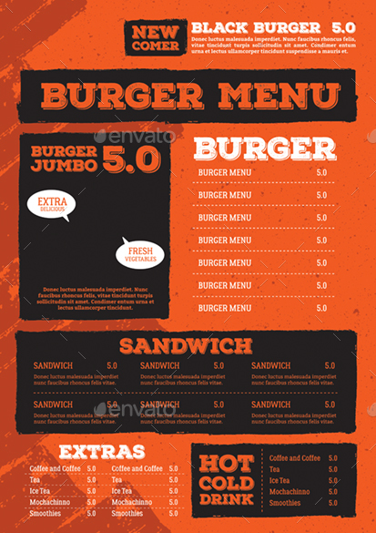 Burger Menu, Print Templates | GraphicRiver