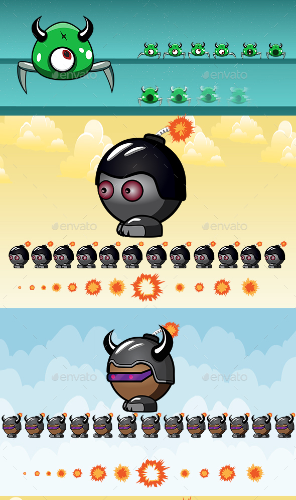 Game Asset: Enemy Game Character Sprite Sheets, Game Assets | GraphicRiver