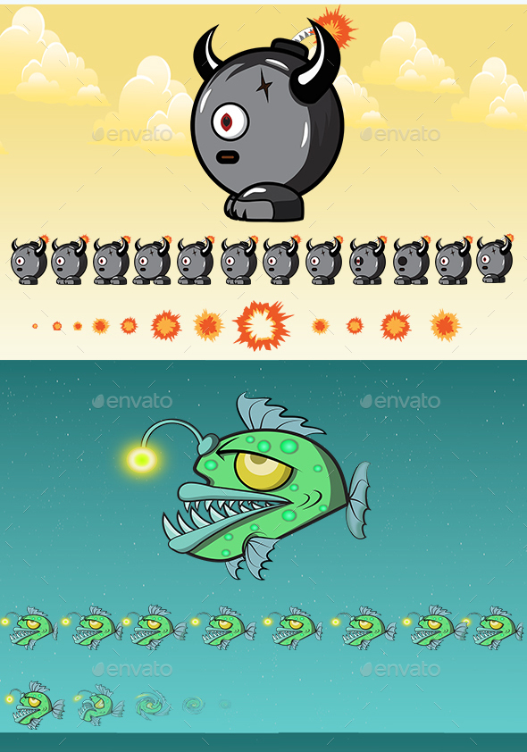 Game Asset: Enemy Game Character Sprite Sheets, Game Assets | GraphicRiver