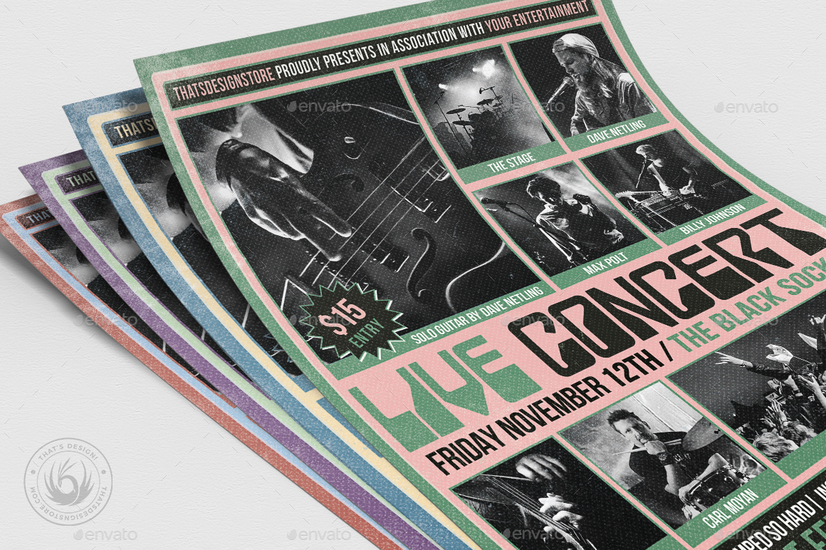 Live Concert Flyer Template V10, Print Templates | GraphicRiver
