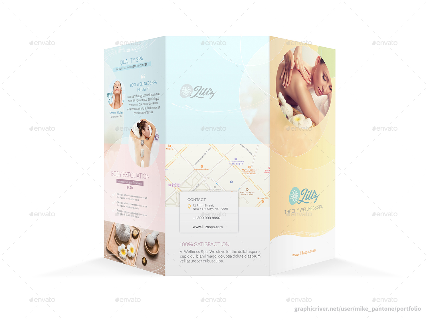 Spa and Massage Trifold Brochure, Print Templates | GraphicRiver
