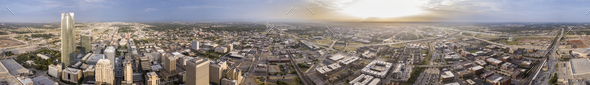 360 degree aerial panorama of Oklahoma City at dawn. Stock Photo by ...