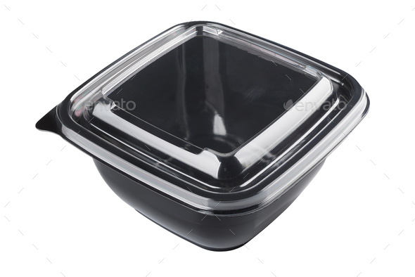 Black plastic disposable container Stock Photo by Ha4ipuri | PhotoDune