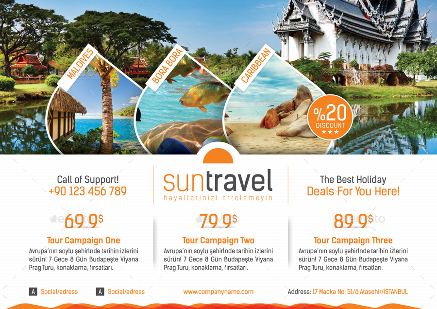 Travel Tours Flyer Bundle Templates, Print Templates | GraphicRiver