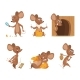 Mouse Character. Funny Cartoon Mice. Vector, Vectors | GraphicRiver