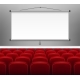 Projector Screen with Red Seats for Presentation, Vectors | GraphicRiver