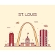 St. Louis City Skyline Missouri USA Vector Linear, Vectors | GraphicRiver