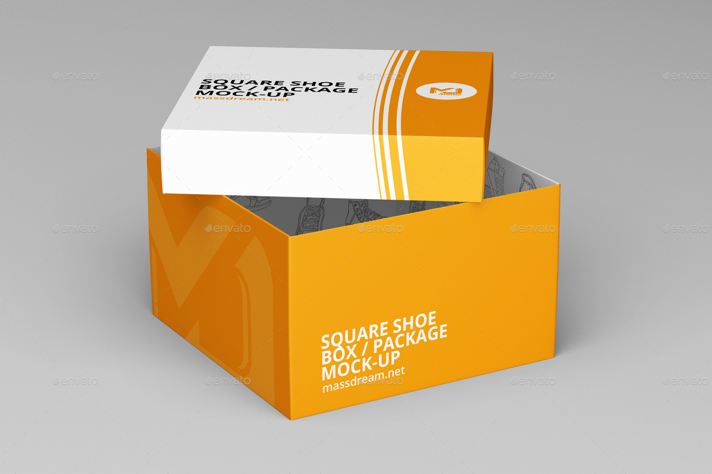 Square Shoe Box / Package Mock-Up, Graphics | GraphicRiver