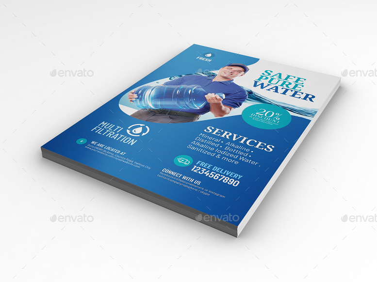 Water Refilling Station Flyer, Print Templates | GraphicRiver
