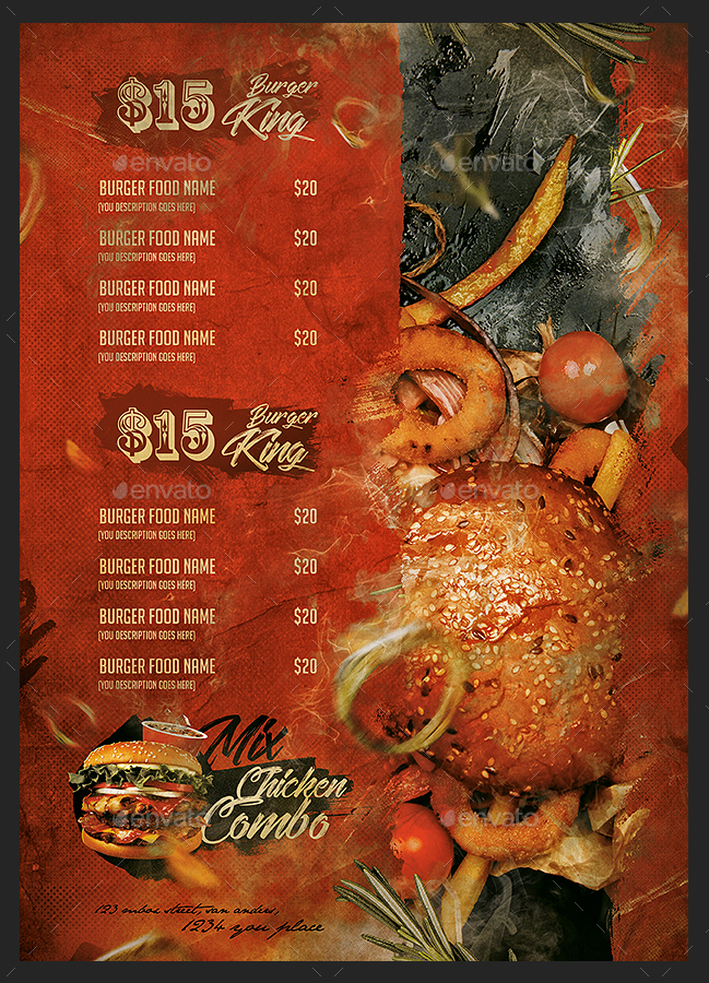 Menu Fast Food, Print Templates | GraphicRiver