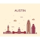 Austin Skyline Texas USA Vector Linear Style, Vectors | GraphicRiver