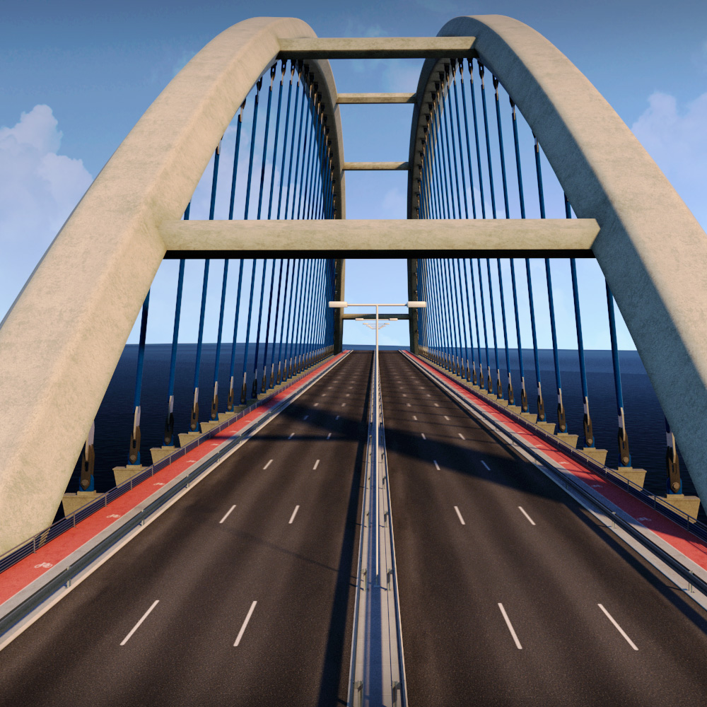 Suspended Arch Water Road Bridge by kr3atura | 3DOcean