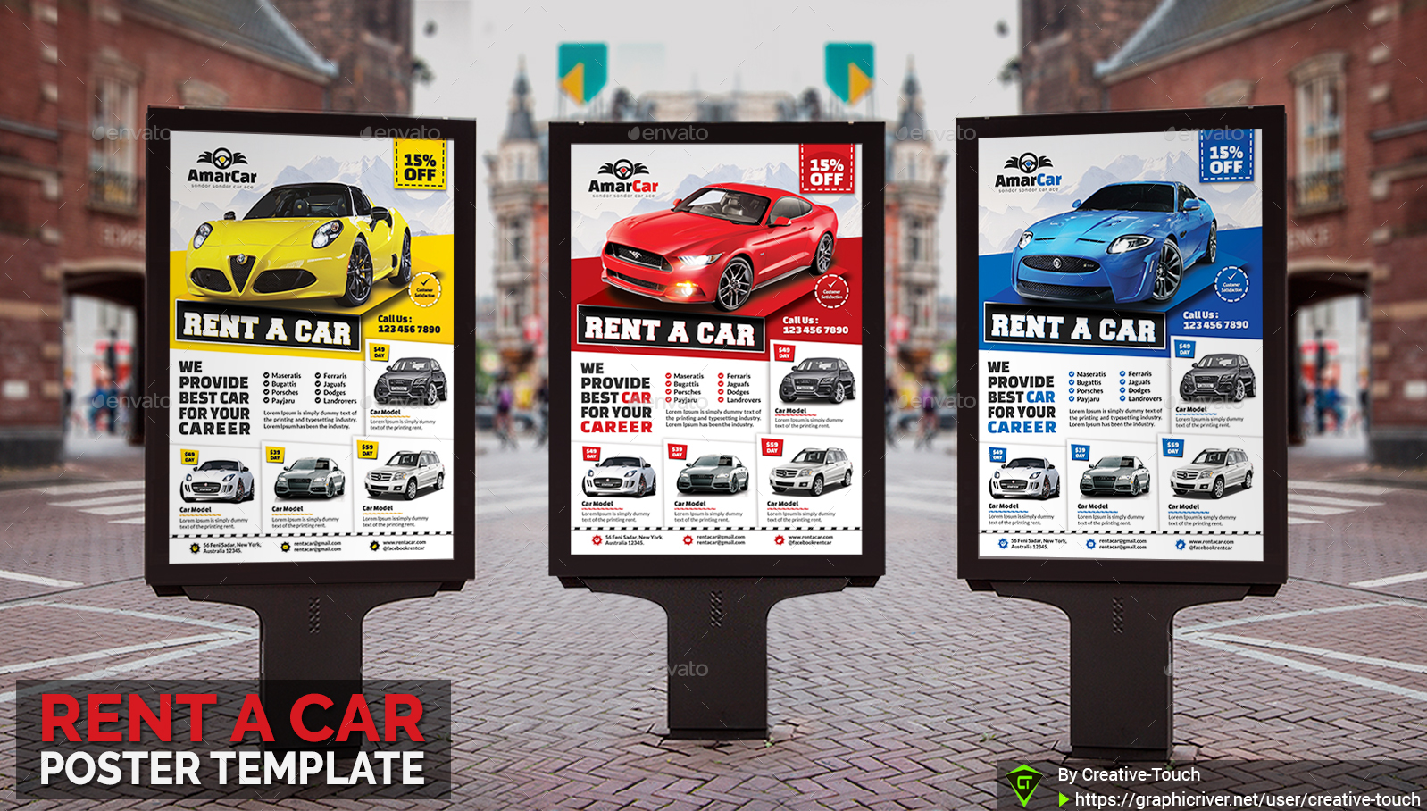 Rent a Car Poster Templates, Print Templates | GraphicRiver