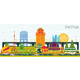 Patna India City Skyline with Color Buildings and Blue Sky. by booblgumpnz