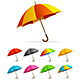 Realistic Detailed Color Umbrella Set, Vectors | GraphicRiver