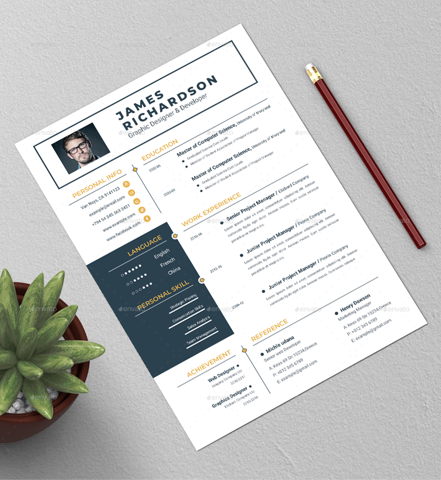 Elegant Resume, Print Templates | GraphicRiver