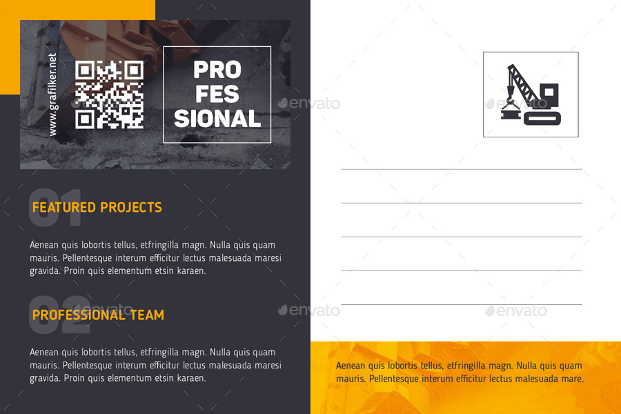Construction Postcard Bundle Templates, Print Templates | GraphicRiver