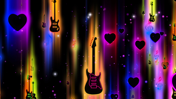 Musical Instrument Neon Abstraction, Motion Graphics | VideoHive