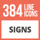 384 Sign Line Multicolor B/G Icons, Icons | GraphicRiver