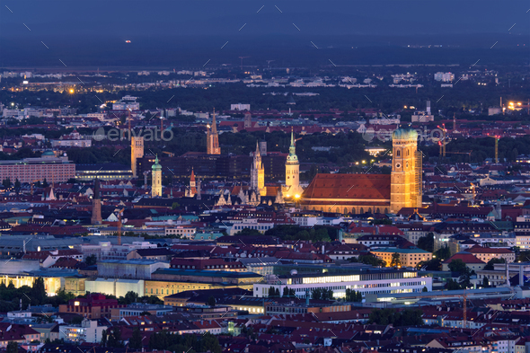 Night aerial view of Munich, Germany Stock Photo by f9photos | PhotoDune