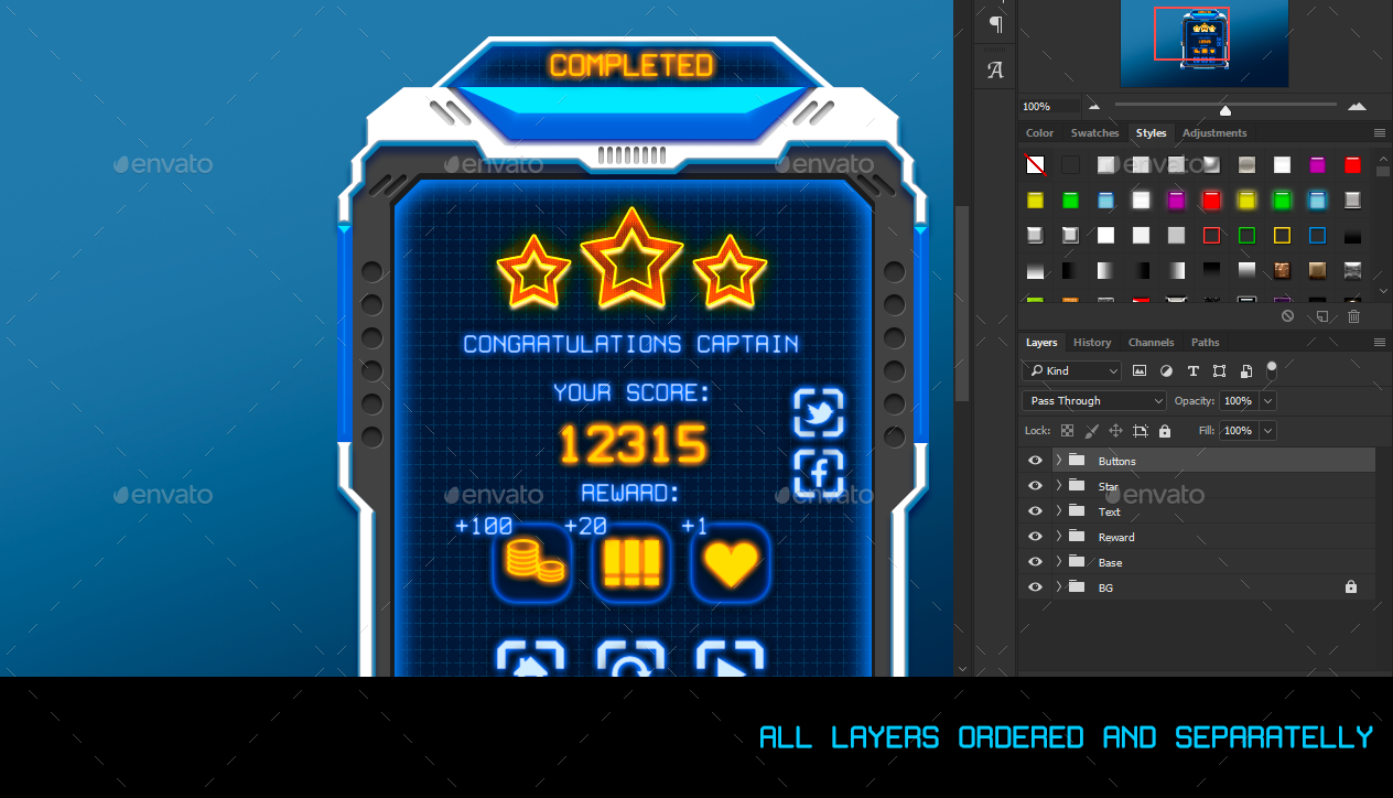 Sci-fi Game UI Pack, Game Assets | GraphicRiver