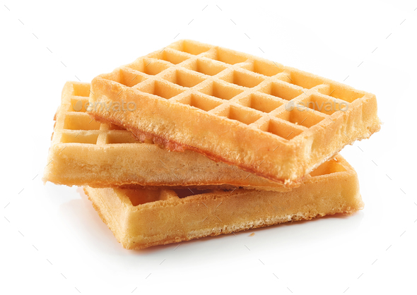 waffles on a white background Stock Photo by magone | PhotoDune