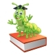 Graduate Caterpillar Bookworm Worm on Book, Vectors | GraphicRiver
