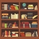 Books in Library Bookcase, Vectors | GraphicRiver